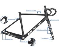 China Full Carbon Fiber Gravel Bike Frame 700C 49-56cm T1000 Hidden Cable Disc Brake for sale