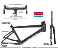 China Full Carbon Fiber Gravel Bike Frame 700C 49-56cm T1000 Hidden Cable Disc Brake for sale