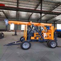 China 600m Wheel Mounted Diamond Borehole Core Drilling Machine with Hydraulic Tower for sale