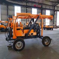China 600m Wheel Mounted Diamond Borehole Core Drilling Machine with Hydraulic Tower for sale