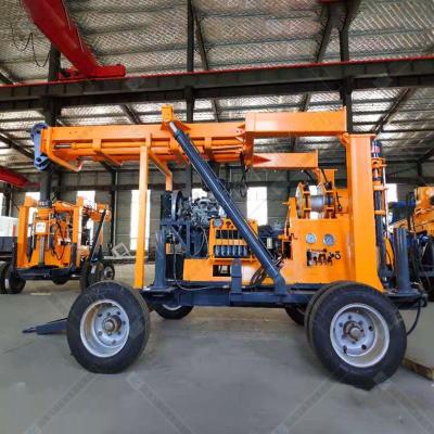 China 600m Wheel Mounted Diamond Borehole Core Drilling Machine with Hydraulic Tower for sale