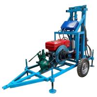 China 22hp Diesel Engine 150m Wheel Drilling Rig Mine Drilling Rig Water Drilling Rig For Well for sale
