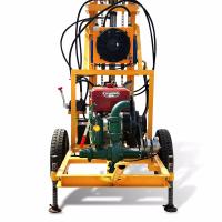 China 22hp Diesel Engine 150m Wheel Drilling Rig Mine Drilling Rig Water Drilling Rig For Well for sale