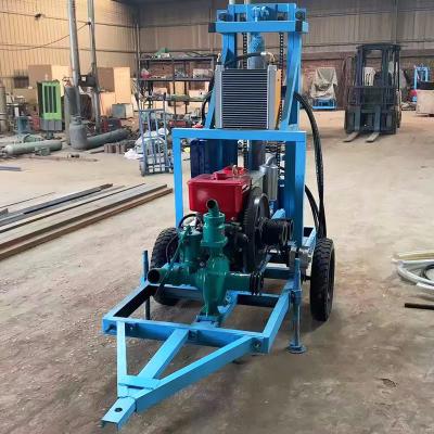 China 22hp Diesel Engine 150m Wheel Drilling Rig Mine Drilling Rig Water Drilling Rig For Well for sale