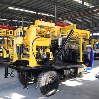 China Tricycle Mounted Water Well Drilling Machine 200m with DTH Air Compressor Hammer for sale