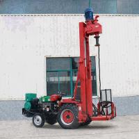 China Tractor Type Four Wheel Mobile Drilling Rig For Rural And Civilian Drilling Rigs for sale