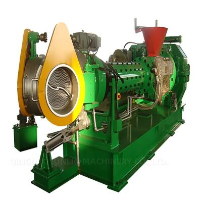 China Hydraulic Double Head Rubber Strainer Machine / Butyl Reclaimed Rubber Sheeting Machine for sale