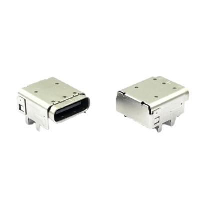 China Double Metal Shell 3.1 USB Type C Connectors PCB Female 24Pin ODM for sale
