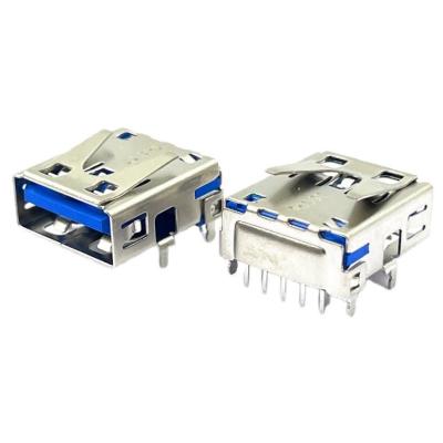 China Blue USB3.1 A Female STD USB Connector Socket PCB 9Pin for sale