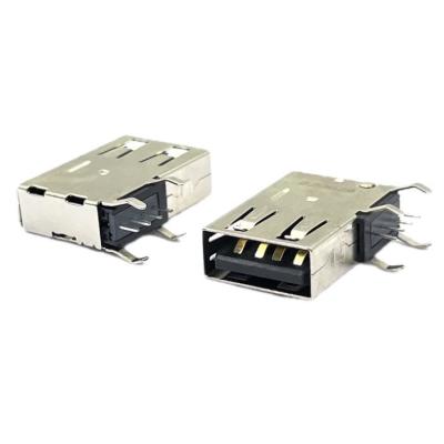 China 1.5AMP STD USB Connector Socket C Pin Socket A Female PBT Black 90 Degrees for sale