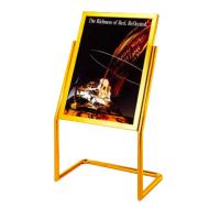 China Customized Hotel Metal Sign Stand Stainless Steel Lobby Sign Holder Wear Resistant for sale