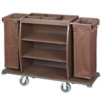 China Customized Color Hotel Maids Cart Trolley , mobile Guest Room Cleaning Trolley for sale