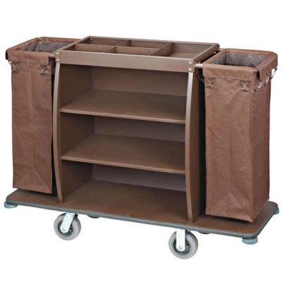 China Customized Color Hotel Maids Cart Trolley , mobile Guest Room Cleaning Trolley for sale