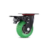 China Heavy Duty Solid Rubber Caster Wheel Industrial Trolley Wheels Custom Size for sale