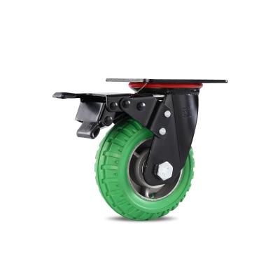 China Heavy Duty Solid Rubber Caster Wheel Industrial Trolley Wheels Custom Size for sale