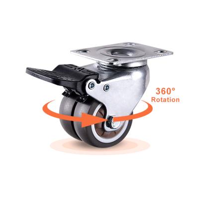 China 1-3 Inch 10-50KG Load TPR Desk Caster Wheel Dual Light Duty 360 Degree Rotation for sale