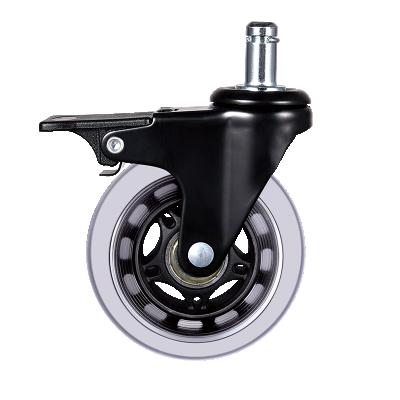 China 2inch Light Duty Castors Electrophoresis PU Furniture Caster Wheels Chair Wheel Castor Office Chair Wheel Roller for sale