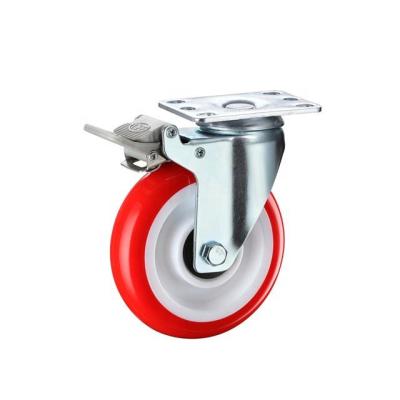 China 3 / 4 / 5 Inch PU Light Duty Ruedas Industrial Caster Wheel With Top Plate for sale