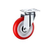 China Customized Light Duty White PP Casters 38-70Kgs Capacity Double Brake Plain Bearing Caster for sale
