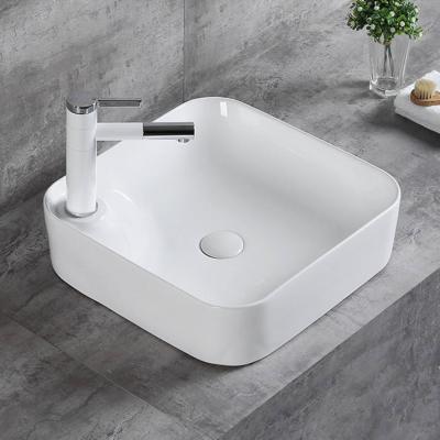 China Counter Top Single Ceramic Bathroom Wash Basin With 40cm 60cm Width for sale