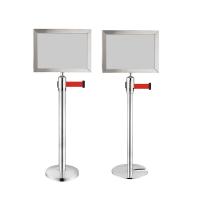 China Custom Heavy Duty Hotel Pedestal Sign Stand With Vertical Poster Display Frame for sale