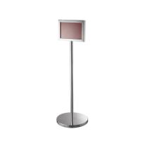 China Stainless Steel Hotel Sign Stand Vertical Guide Sign Stand Advertising Holder Billboard for sale