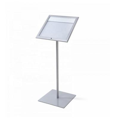 China Personalized Polished Hotel Sign Stand Stainless Steel Poster Menu Display Holder for sale