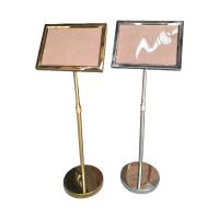 China A3 A4 A5 Vertical Polished Stainless Steel Sign Stand For Hotel Restaurant OEM Design for sale