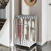 China Anti Rust Hotel Umbrella Stand With Wheels , Stainless Steel Umbrella Storage Rack for sale