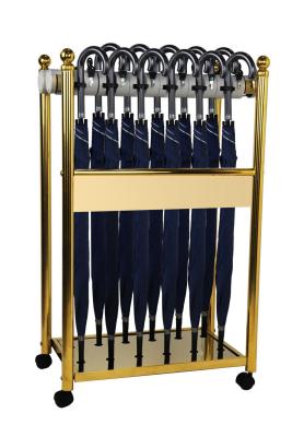 China Hotel Lobby 12 18 Heads Umbrella Stand Holder Stainless Steel Wet Umbrella Hanging Rack for sale