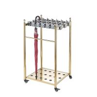 China Stainless Steel Hotel Lobby Umbrella Stand With Locking Wheels Custom Size for sale