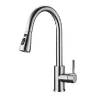 China Modern 304 Stainless Steel Pull Out Faucet Universal Hot Cold Kitchen Faucet CE ISO9001 for sale