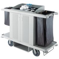 China Multi Functional Luxury Hotel Cleaning Carts Room Housekeeping Trolley Commercial Grade for sale
