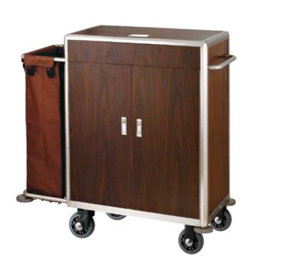 China Wooden Fireproof Board Hotel Service Trolley Multifunctional Storage Drawer Guide Design for sale