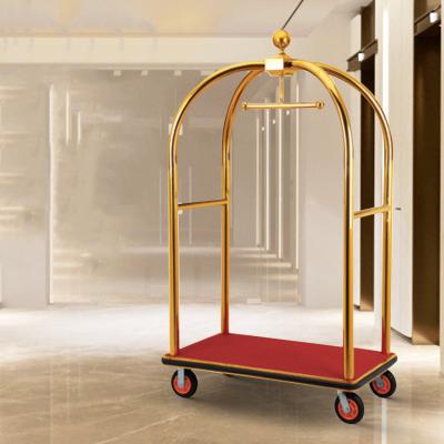 China Modern Style Stainless Steel Hotel Luggage Cart Suitcase Trolley Customized Color for sale