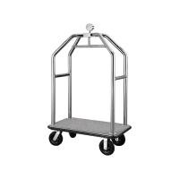 China OEM Stainless Steel Hotel Porter Trolley Luxury Crown Foldable Cart For Luggage for sale