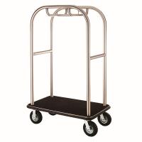 China Heavy Duty Stainless Steel Hotel Luggage Carrier Cart Gold Color With Edge Protection for sale