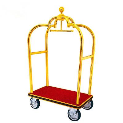 China Rose Gold Glaze Hotel Luggage Trolley With Silent Wheel Design Customized Color for sale