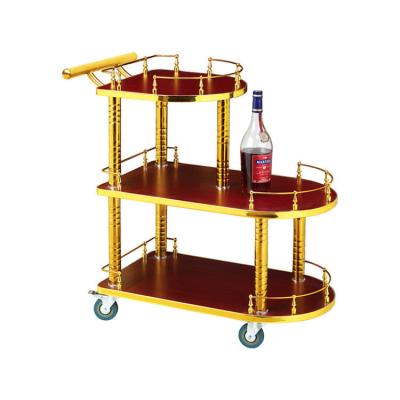 China Custom Color Luxury Hotel Wine Trolley Hotel Catering Food Service Liquor Cart for sale