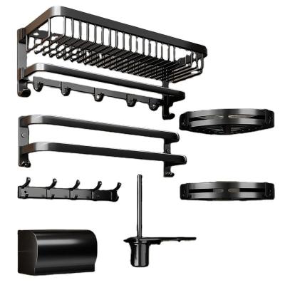 China 6 Pieces Bathroom Towel Holder Set Bathroom Accessories Set Wall Mounted for sale