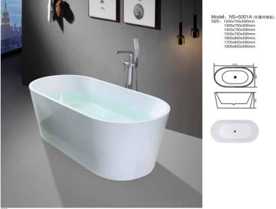 China Glossy Surface Finish Hotel Bathtub with Included Overflow and Standard Deck-mounted Faucets Compatibility for sale