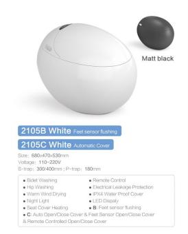 China Smart Toilet with Automatic Self-cleaning Nozzle, Less Than 40 DB Noise Level, and Heated Seat With Soft Close for sale
