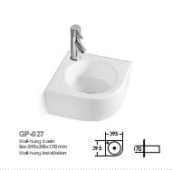 China Overflow Hole Ceramic Wash Basin with Single Hole Mounting and Glossy White Finish for Bathroom Sink for sale