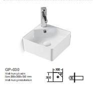 China Glossy Surface Finish Bathroom Wash Basin with Wall Mounted Installation and Polished Surface Treatment for sale