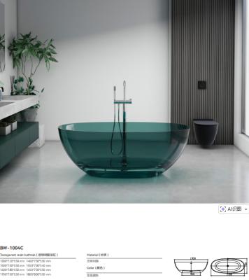 China Glossy Surface Finish Hotel Bathtub with Center Drain and Standard Deck-mounted Faucets for Luxury Soaking for sale