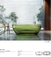 China Freestanding Hotel Bathtub with Glossy Surface Finish and Center Drain for Luxurious Guest Experience for sale