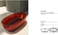 China Freestanding Hotel Bathtub with Glossy Surface Finish and Center Drain for Luxury Soaking for sale