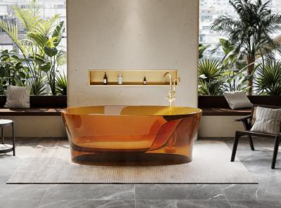 China Glossy Surface Finish Freestanding Hotel Bathtub with Center Drain for Luxury Soaking for sale