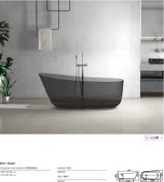 China Luxury Soaking Tub with Glossy Surface Finish, Center Drain Location, and Standard Deck-mounted Faucets for Upscale Hotel Bathrooms for sale