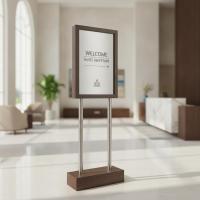 China Brushed Finish Indoor Hotel Lobby Sign Stand Durable Elegant Display Solution for Hotels Restaurants Reception Areas for sale